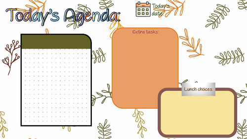 Autumn 'Today's Agenda' Slide | Teaching Resources