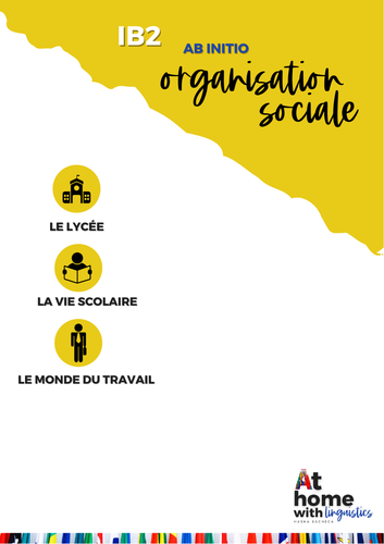 French Vocabulary List Social Organisation IB2 - Ab Initio | Teaching ...