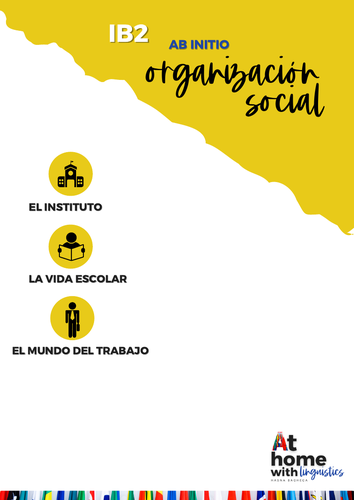 Spanish Vocabulary List Social Organisation IB2 - Ab Initio | Teaching ...