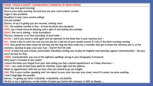 READING A HUMOUROUS POETRY: CRACK-A-DAWN - GOOGLE SLIDES | Teaching ...