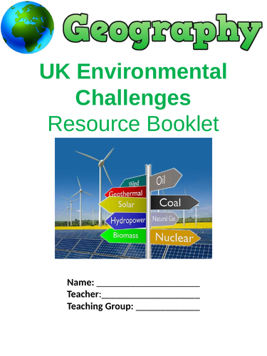 UK Environmental Challenges resource booklet OCR A GCSE Geography ...
