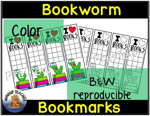 Bookworm Reading Bookmarks | Teaching Resources