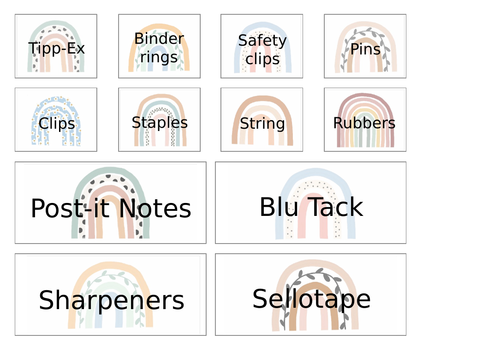 Boho / Neutral Rainbow Teacher Toolkit Drawer Labels (Editable ...