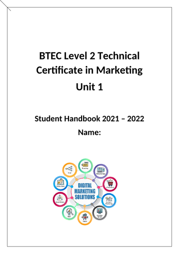 BTEC Level 2 Technical Certificate in Marketing - Unit 1 - Student ...