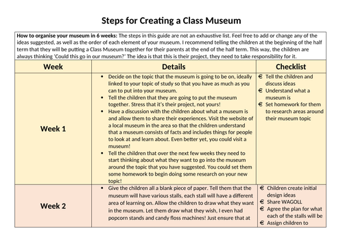 Create a Class Museum (lesson hook) | Teaching Resources
