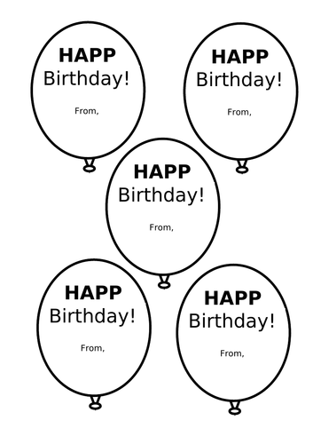 Happy Birthday Balloons | Teaching Resources