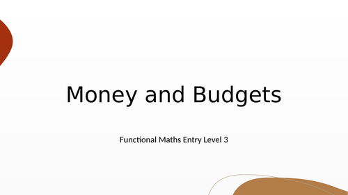 Functional Skills Math Budgets and Money E3 | Teaching Resources