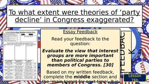 Edexcel A Level USA Politics Lessons 58-61 (Interpretations & Debates ...