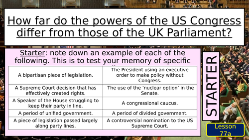 Edexcel A Level USA Politics Lessons 62-64 (Comparative politics ...