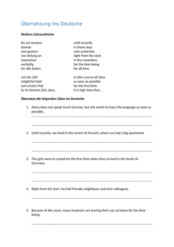 A-Level Translation into German | Teaching Resources