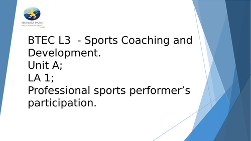 BTEC L3 Sports Coaching and Development 2019 Unit A Careers in the ...