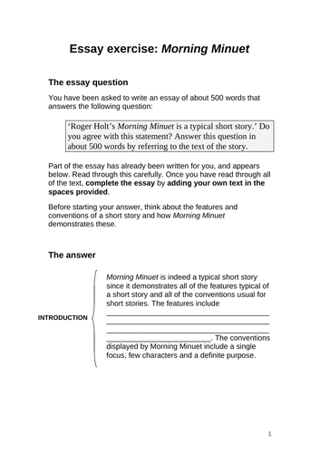 Essay writing: the short story | Teaching Resources