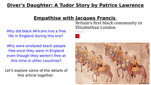 UKS2 A Diver's Daughter: A Tudor Story - diary entry of Jacques Francis ...