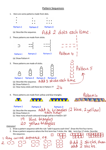 Pattern Sequences (Year 7) - Full Lesson | Teaching Resources