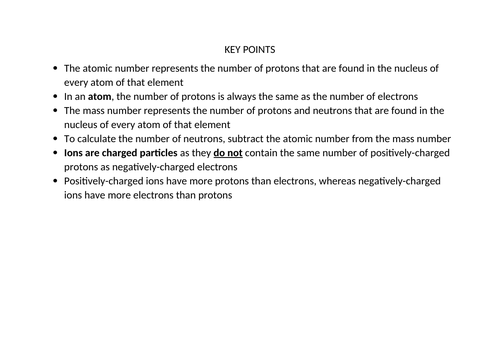 Protons, neutrons & electrons in atoms & ions (AQA GCSE Chemistry ...