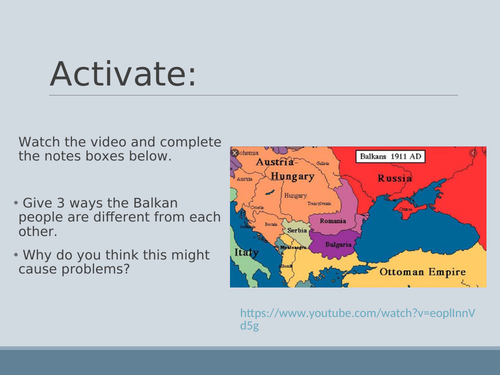 Conflict & Tension Lesson 8: Slav Nationalism & the Balkans Crisis ...
