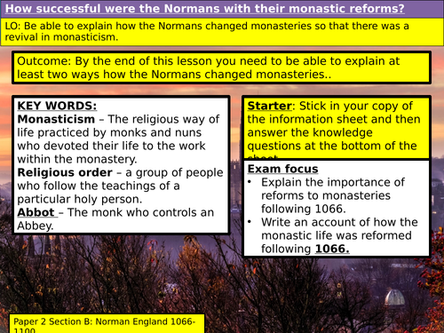AQA GCSE History - Norman England 1066-1100 | Teaching Resources