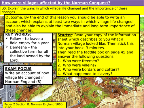 AQA GCSE History - Norman England 1066-1100 | Teaching Resources