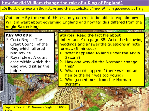 AQA GCSE History - Norman England 1066-1100 | Teaching Resources