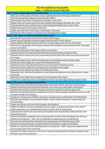 AQA GCSE History - Conflict & Tension 1918-1939 : Personal Learning ... AQA GCSE History - Conflict & Tension 1918-1939 : Personal Learning ...