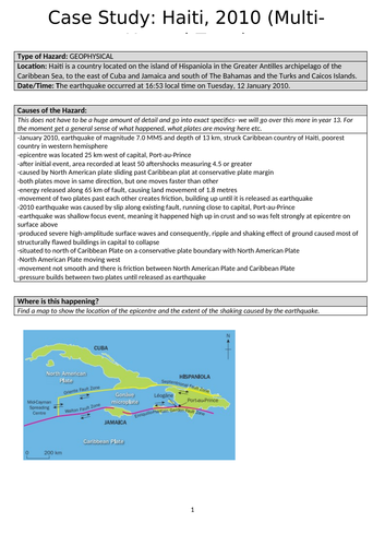 AQA A Level Physical Geography Hazards | Teaching Resources