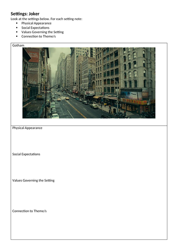 'Joker' Film Study | Teaching Resources