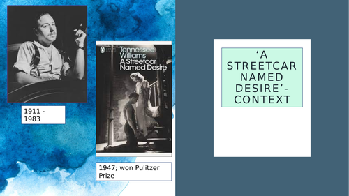 A Streetcar Named Desire - Context | Teaching Resources