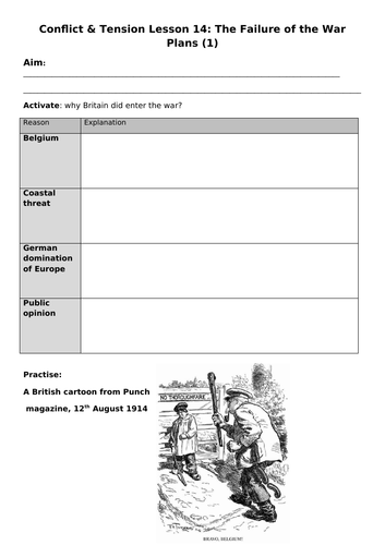 Conflict & Tension Lesson 14: The Failure of the War Plans | Teaching ...