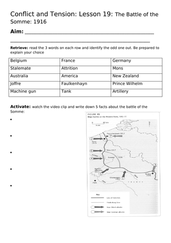 Conflict & Tension: Lesson 19: The Battle of the Somme: 1916 | Teaching ...