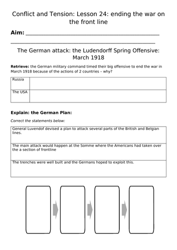 Conflict & Tension: Lesson 24: ending the war on the front line ...