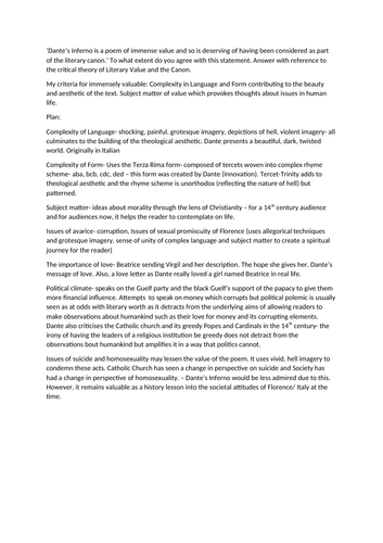 English Dante Inferno | Teaching Resources