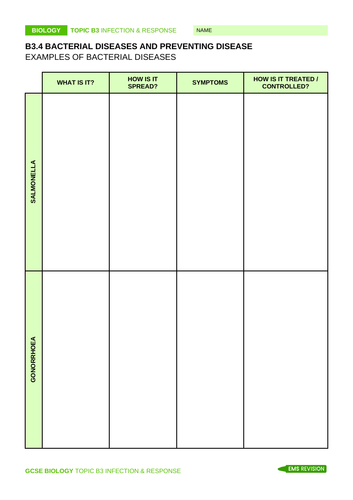 BIO | B3 INFECTION & RESPONSE (WORKSHEET) [BUNDLE] | Teaching Resources