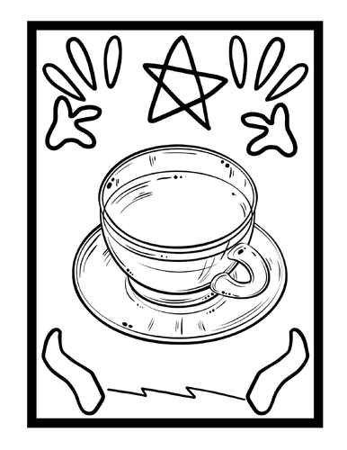 Tea Time Colouring Pages, Traditional Mug, Teapot Printable Colouring ...