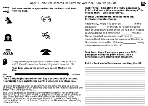 AQA GCSE Geography Exam Question Paper 1 I do, we do, you do revision ...