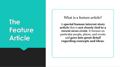 The Feature Article | Teaching Resources