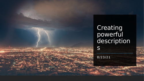 KS3 English Descriptive Writing - The Storm | Teaching Resources