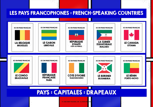 FRENCH-SPEAKING COUNTRIES CAPITALS FLAGS BUNTING | Teaching Resources
