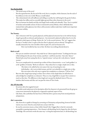 Tess of the D'Urbervilles: Character and Thematic Analysis, Context ...
