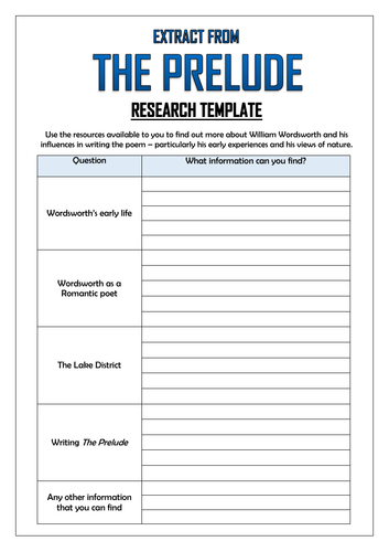 The Prelude (extract) - William Wordsworth - Double Lesson! | Teaching ...