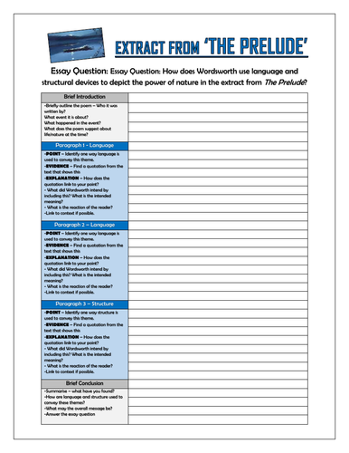 The Prelude (extract) - William Wordsworth - Double Lesson! | Teaching ...