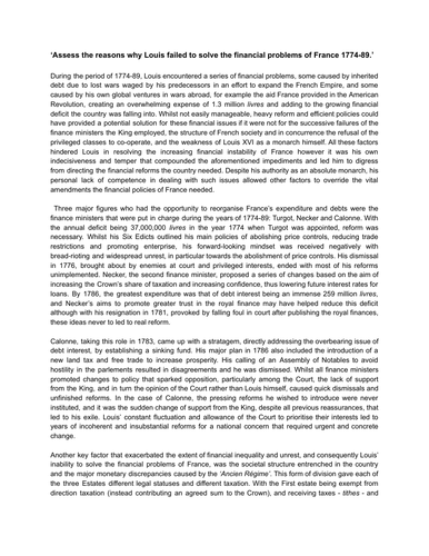 OCR A Level History French Revolution Essay | Teaching Resources