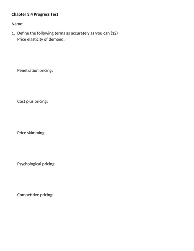 CIE iGCSE Business Unit 3: Marketing 1/2 | Teaching Resources