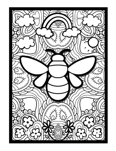 Adorable Bees Mindfulness Mandala Colouring Pages For Kids, Printable ...