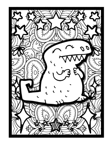 Adorable Dinosaurs Mindfulness Mandala Colouring Pages, Printable ...
