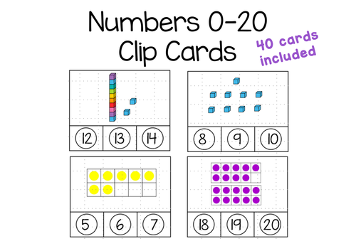 Numbers to 20 Clip Cards | Teaching Resources