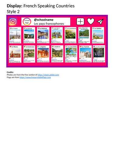 Display: French Speaking Countries | Teaching Resources