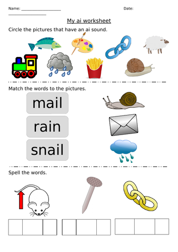 Differentiated Phonics Sheet Bundle - ai ee igh oa oo | Teaching Resources