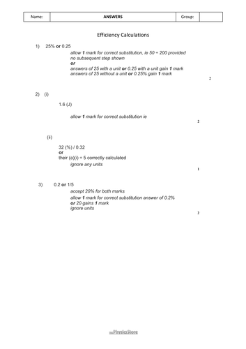 KS4 GCSE Physics EDEXCEL CP3b/SP3b Energy Efficiency Lesson Bundle ...