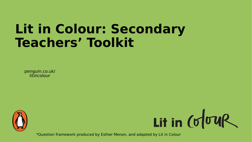 Lit in Colour - tools for seconday schools | Teaching Resources