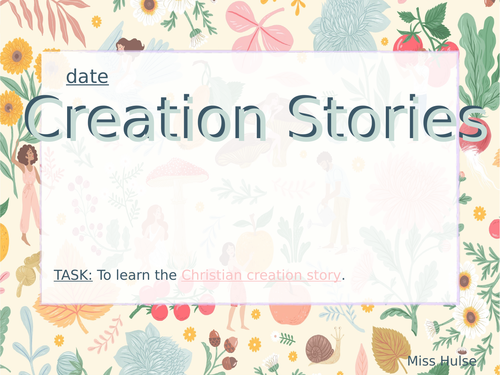 Christian Creation Story - Upper KS2 RE | Teaching Resources